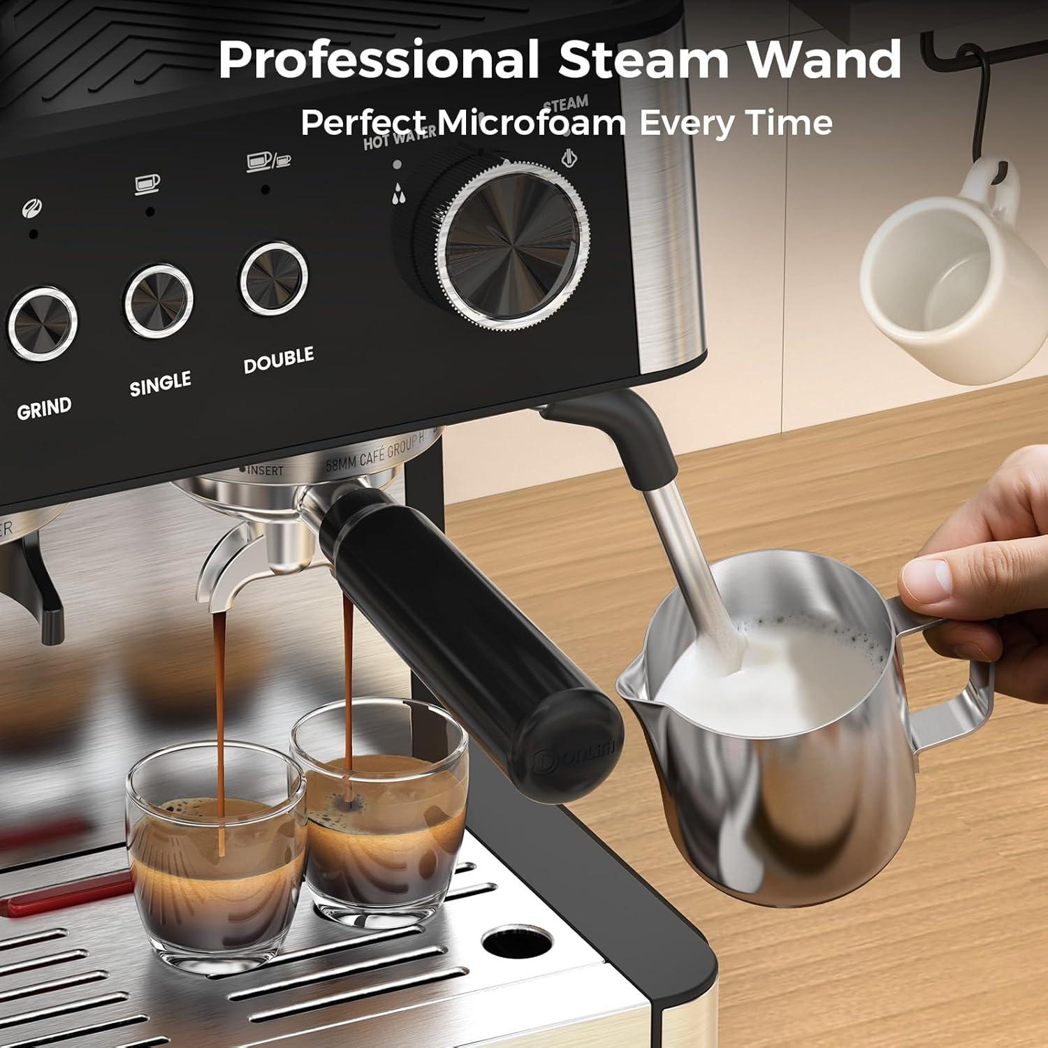 (2025 Upgrade Espresso Machine with Grinder, 20 Bar Professional ...